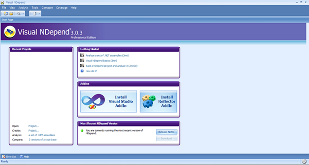 Getting Started with NDepend - A Visual Studio AddIn (Part–1)